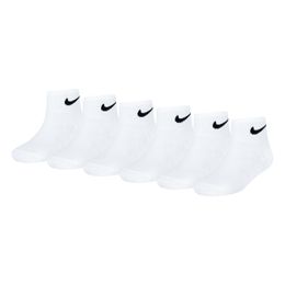 Nike Sportswear M&auml;dchen Sportsocken "NHN NIKE BASIC PACK QUARTER", Gr. 27wei&szlig;, Materialmix, Socken, f&uuml;r Kinder (4-5 Jahre), f&uuml;r sportive Aktivit&auml;ten,