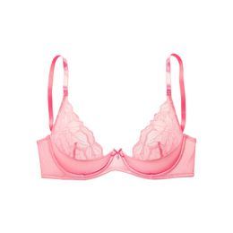 Lascana Damen B&uuml;stenhebe, Gr. 70, pink, Spitze, Obermaterial: 76% Polyamid, 16% Elasthan, 8% Polyester, BHs, aus edlem Satin-Material mit dezent
