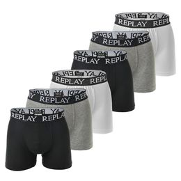 Replay Boxershorts Herren Gr&ouml;&szlig;e S graumeliert / schwarz / wei&szlig;