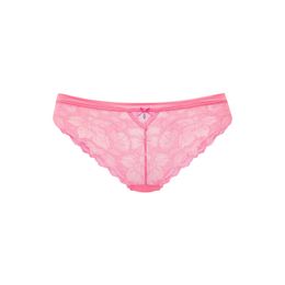 Lascana Damen Tanga, Gr. 44, pink, Spitze, Obermaterial: 88% Polyamid, 12% Elasthan, Unterhosen, mit edlem Accessoire und feinem Bund aus