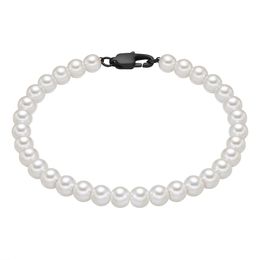 True Rebels Herren Perlenarmband "TR300", 17, Edelstahl, wei&szlig;, Edelstahl, Armb&auml;nder, mit Perle (synth.)