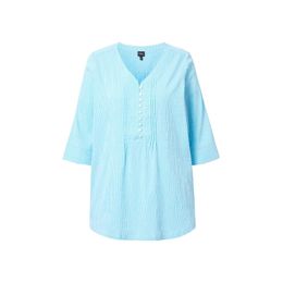 Ulla Popken Tunika Damen Gr&ouml;&szlig;e XL/XXL himmelblau / wei&szlig;