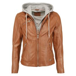 Mustang Lederjacke Damen Gr&ouml;&szlig;e XL braun / grau