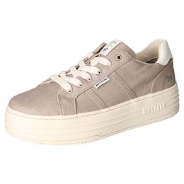 Mustang Sneaker Damen Gr&ouml;&szlig;e 36 taupe / wei&szlig;