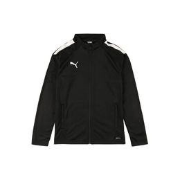 Puma Sportjacke 'TeamLiga' Jungen Gr&ouml;&szlig;e 140 schwarz / wei&szlig;