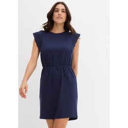bonprix Jerseykleid aus reiner Baumwolle, blau, 100% Baumwolle
