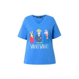 Ulla Popken Shirt female Blue size 62-64