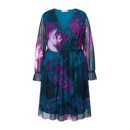 MIAMODA Kleid Damen Gr&ouml;&szlig;e 56 petrol / lila Winterkleid