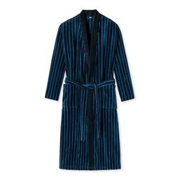uncover by Schiesser Long Bathrobe 'Timeless Comfort' male Blue size XL