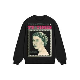 F4NT4STIC Sweatshirt 'TV Times Queen Elizabeth II 1957 Cover' male Black size XS
