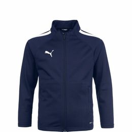 Puma Sportjacke 'TeamLIGA' Jungen Gr&ouml;&szlig;e 176 indigo / wei&szlig;