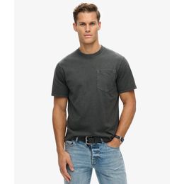 Superdry Herren T-shirt mit Tasche und Kontrastn&auml;hten Schwarz - Gr&ouml;&szlig;e: L 1040405000667AFB003