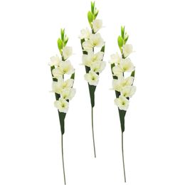 Kunstblume I.GE.A. "Gladiole", wei&szlig;, B:12cm H:93cm, Obermaterial: 98% Polyester, 2% Kunststoff, Kunstpflanzen, 3er Set