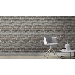 Papiertapete rasch "Kids & Teens III", grau (grau, schwarz, natur), B:0,53m L:10,05m, Tapeten