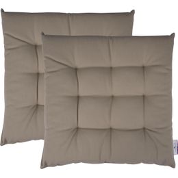 Sitzkissen Tom Tailor HOME "Dove", beige (ecru, unifarben), B:40cm L:40cm, Baumwolle, Dekokissen_Sitzkissen_Kissenh&uuml;llen, Sitzkissen, TOM TAILOR unifarbenes, abgestepptes Sitzkisssen DOVE, 2er Pack
