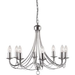 Searchlight Kronleuchter "Maypole 8Lt Pendant", silber (satin, silber), 8, &Oslash; 60cm H: 50cm, 1 Stk., Leuchten, Kronleuchter