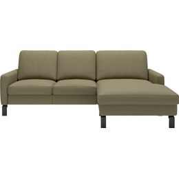 Ecksofa Home Affaire "Lecce, L-Form, Federkernpolsterung, Breite 224 cm", oliv, B:224cm H:86cm T:164cm, 100% Leder, Sofas, Ecksofa, inkl. saugroboterfreundliche H&ouml;he & schmale Armlehnen