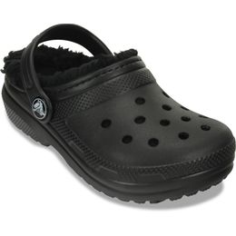 Clog Crocs "Kids Classic Lined Clog", Kinder, Gr. 29, schwarz, Croslite&trade;, Schuhe Clog, Hausschuh, Pantoffel, Schlappen mit Warmfutter