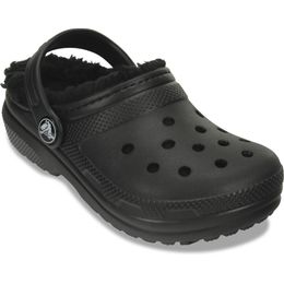Clog Crocs "Kids Classic Lined Clog", Kinder, Gr. 37, schwarz, Croslite&trade;, Schuhe Clog, Hausschuh, Pantoffel, Schlappen mit Warmfutter