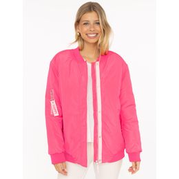 Zwillingsherz Damen Bomberjacke ""Happy""neon pink, Gr. S, unifarben, Web, Obermaterial: 100% Polyester, Jacken, verdeckter Rei&szlig;veschluss, Taschen