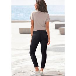 Jeggings Vivance, Damen, Gr. 44, N-Gr, schwarz, Denim/Jeans, Obermaterial: 65% Baumwolle, 33% Polyester, 2% Elasthan, unifarben, figurbetont kn&ouml;chellang, Hosen Jeggings, mit Zipperdetails, elastische Skinny-Jeans, Basic