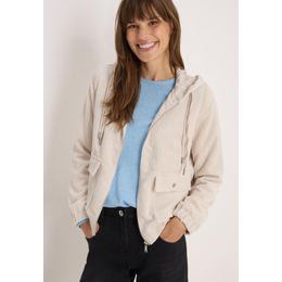 Cordjacke Cecil, Damen, Gr. XXL (46), beige (oat milk beige), Web, Obermaterial: 90% Polyester, 9% Nylon, 1% Elasthan. Futter: 100% Polyester, unifarben, regular fit h&uuml;ftbedeckend, Rundhals, elastischer Bund, Jacken, mit Kapuze