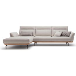 Ecksofa "CR.460", grau (seidengrau 044, 12), B:318cm H:103cm T:183cm, Chenille COCO (72% Polyester 15% Baumwolle 13% Polyacryl), CREATION BY ROLF BENZ, Sofas, Ecksofa, Sockel in Eiche, Winkelf&uuml;&szlig;e in Umbragrau, Breite 318 cm