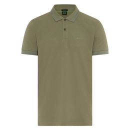 Poloshirt BOSS Green "Pio", Herren, Gr. L, schwarz beige257, Jersey, Obermaterial: 100% Baumwolle, unifarben, regular fit normal, hoch geschlossener Ausschnitt, eingesetzt B&uuml;ndchen, Shirts, mit Polokragen
