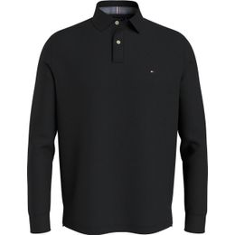 Tommy Hilfiger Big & Tall Langarm-Poloshirt "BT-1985 REGULAR LS POLO-B", Herren, Gr. 5XL, schwarz, Jersey, Obermaterial: 96% Baumwolle, 4% Elasthan, TOMMY HILFIGER BIG & TALL, Shirts, in Gro&szlig;en Gr&ouml;&szlig;en