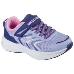 Sneaker Skechers "MICROSPEC TREAD", M&auml;dchen, Gr. 34, lila (violett), Lederimitat, Textil, kontrastfarbene Details, Schuhe Sneaker, Klettschuh mit Gummizug, Gr&ouml;&szlig;enschablone zum Download