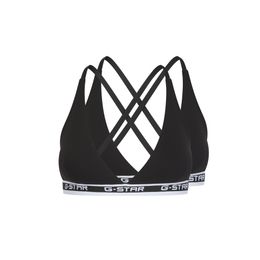 G-Star Raw Multiway-BH G-STAR "AQUAMARINE, 2 PACK MULTI-WAY TRIANGLE", Damen, Gr. L, N-Gr, schwarz, Feinripp, Obermaterial: 95% Baumwolle, 5% Elasthan, unifarben mit Farbeinsatz, Basic, k&ouml;rpernah, BHs, mit verstellbaren Tr&auml;gern