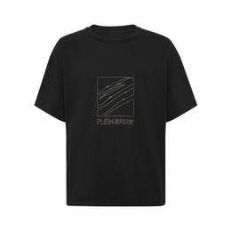 T-Shirt Plein Sport "Scratch", Jungen, Gr. M, schwarz (0293, schwarz, lightgold), Obermaterial: 100% Baumwolle, Shirts T-Shirt