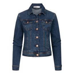 Jeansjacke CLOUD 5IVE "CLOUD 5IVE Damen Jeans Jacke", Damen, Gr. XXL, dunkelblau, 98% Baumwolle, 2% Elasthan, unifarben, normal, amerikanischer Ausschnitt, Jacken Jeansjacke