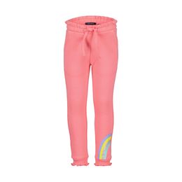 Sweathose Blue Seven, M&auml;dchen, Gr. 104, N-Gr, rosa (lachs), Sweatware, Obermaterial: 100% Baumwolle, unifarben, regular fit kn&ouml;chellang, Hosen Sweathose, mit gewelltem Saum am Beinb&uuml;ndchen