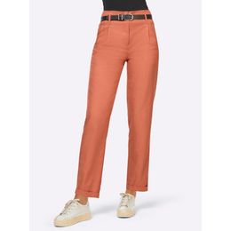 CR&Eacute;ATION L Webhose CREATION L, Damen, Gr. 40, Normalgr&ouml;&szlig;en, orange (papaya), 63% Lyocell, 37% Polyester, unifarben, lang, Hosen