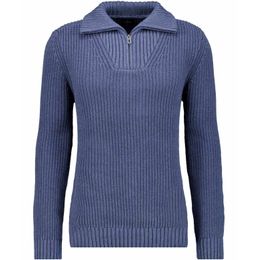 Rundhalspullover Ragman, Herren, Gr. 52, blau, melange, 782, Strick, 100% Baumwolle, ohne Ausschnitt, Pullover Rundhalspullover