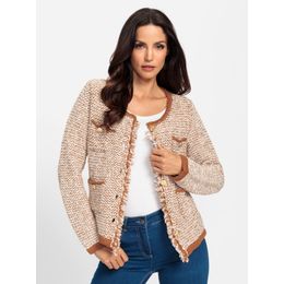 Heine Damen Strickjacke, Braun, Gr. 42, Strickjacken, Material: Baumwolle