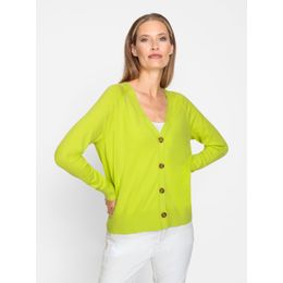 Heine Damen Strickjacke, Gr&uuml;n, Gr. 42, Strickjacken, Material: Viskose