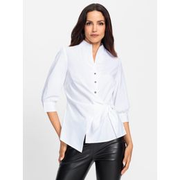 Heine Wickelbluse, Wei&szlig;, Gr. 36, Damen, Blusen, Material: Baumwolle, Polyester