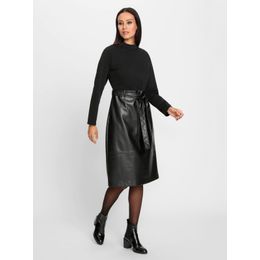 Heine Damen A-Linien-Kleid, Schwarz, Gr. 38, Einfarbige Kleider, Material: Polyester