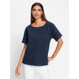 Heine Damen Jeansbluse, Blau, Gr. 36, Blusen kurzarm, Material: Baumwolle