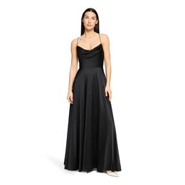 Abendkleid Vera Mont "Damen mit Wasserfallausschnitt", Damen, Gr. 42, Normalgr&ouml;&szlig;en, schwarz, Satin, Obermaterial: 97% Polyester, 3% Elasthan; Futter: 100% Polyester, figurumspielend lang, Wasserfallausschnitt, Kleider Abendkleid, Material
