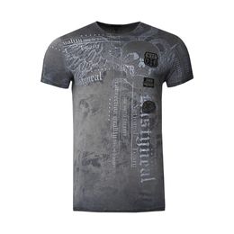 Rusty Neal T-Shirt mit All Over Print Herren Gr&ouml;&szlig;e XXXL grau