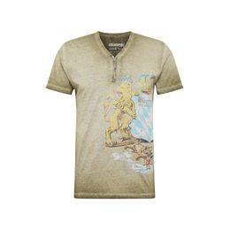 Stockerpoint Shirt 'Bene' Herren Gr&ouml;&szlig;e S dunkelbeige / t&uuml;rkis / gelb