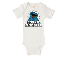 logoshirt Baby-Body 'Kr&uuml;melmonster' Jungen Gr&ouml;&szlig;e 98 blau / braun / wei&szlig;