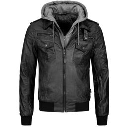 INDICODE Jeans Jacke 'Aaron' Herren Gr&ouml;&szlig;e XXXL grau / schwarz