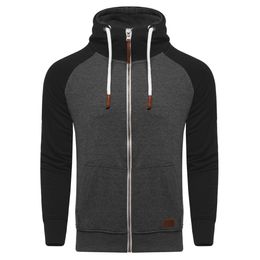 behype Sweatjacke 'Henray' Herren Gr&ouml;&szlig;e L dunkelgrau / schwarz / wei&szlig;