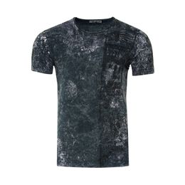 Rusty Neal T-Shirt mit modernem Front & Back Print Herren Gr&ouml;&szlig;e L grau