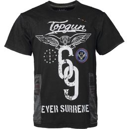 Top Gun T-Shirt 'Flags' Herren Gr&ouml;&szlig;e L schwarz / wei&szlig;
