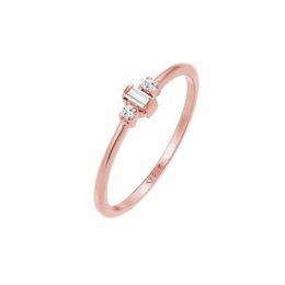 Elli Premium Ring Edelstein Ring, Verlobungsring Damen Gr&ouml;&szlig;e 52 rosegold